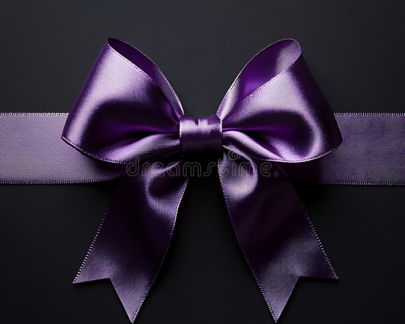 The Image Depicts a Beautiful Purple Ribbon and Bow Stock Photo - Image ...