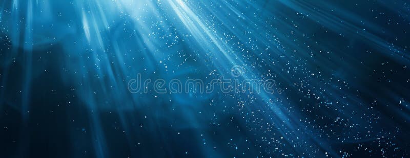 Underwater Light Rays and Particles, Generative AI Stock Image - Image ...