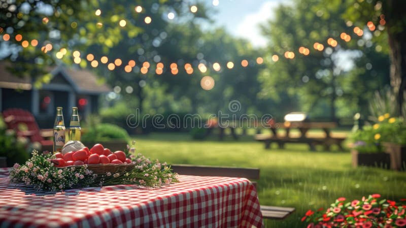 Festive Fourth of July Backyard Cookout Table Setting with AI-Generated ...
