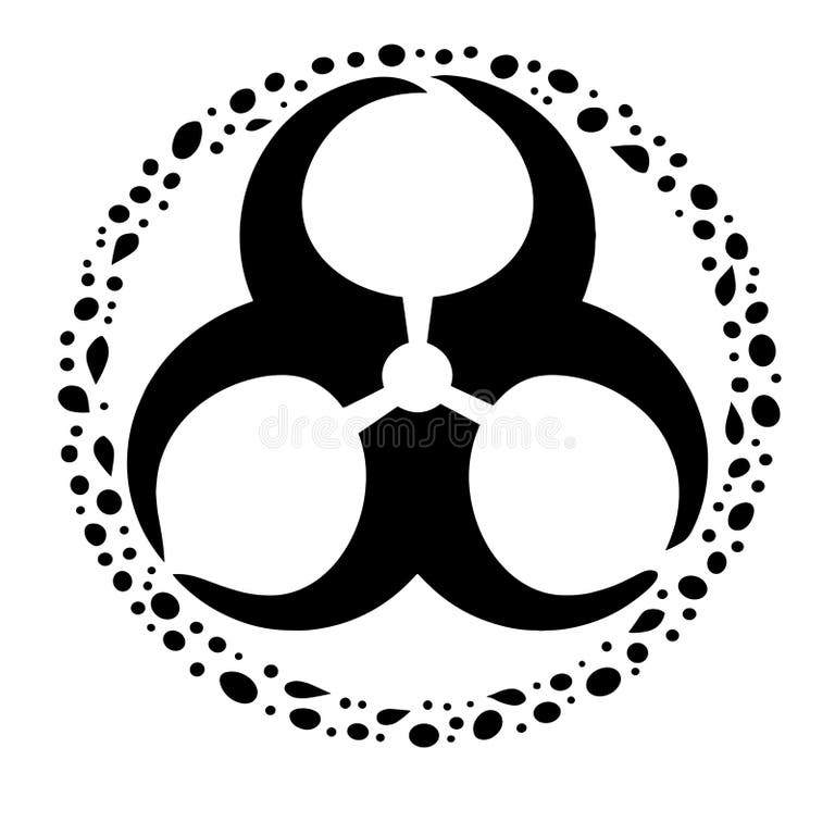 Biohazard Symbol with Circular Dot Pattern for Hazard Warning Signage ...