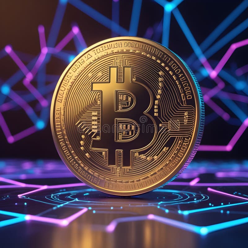 Bitcoin Symbol in Golden Hues Stock Image - Image of currency, light ...