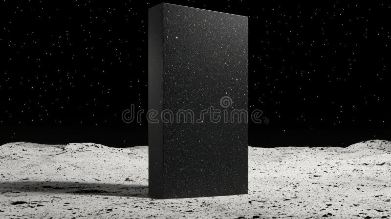 A Black Rectangular Object Stands Alone on a White Surface, Surrounded ...
