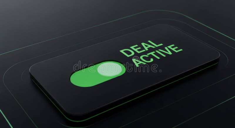 Deal Active Toggle Switch on Dark Reflective Surface Stock Illustration ...