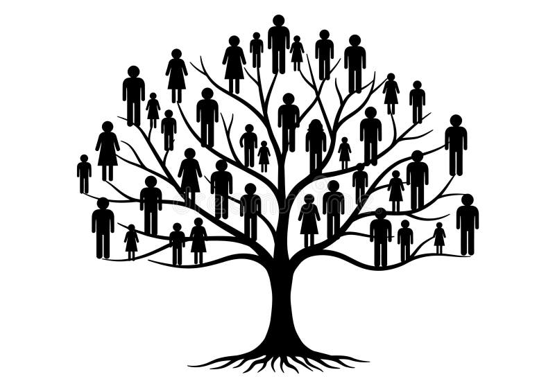 Family tree silhouette stock vector. Illustration of structure - 375315395