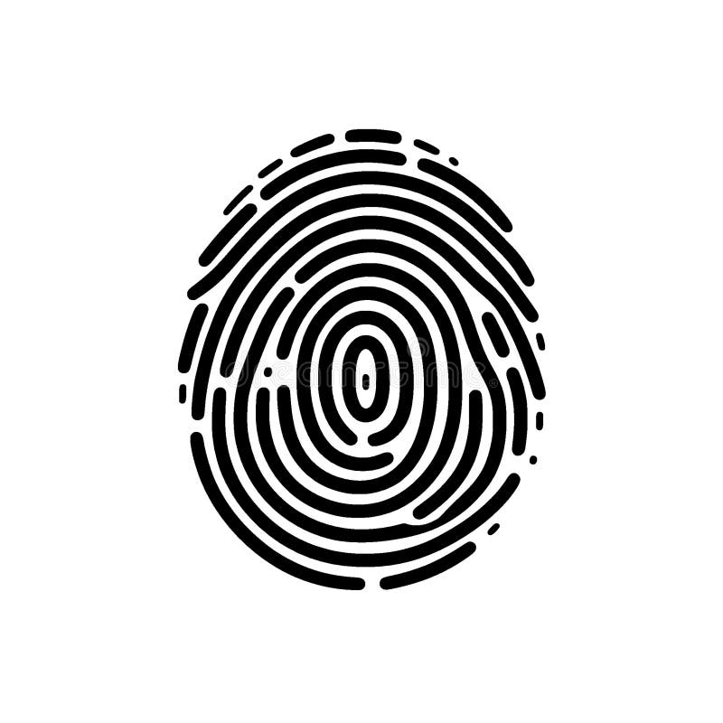 Black and White Fingerprint Icon - Detailed Fingerprint Vector Graphic ...
