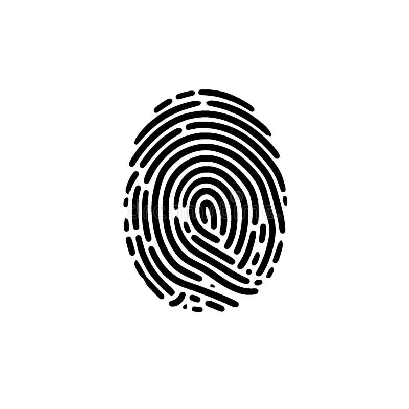 Black and White Fingerprint Icon - Detailed Fingerprint Vector Graphic ...
