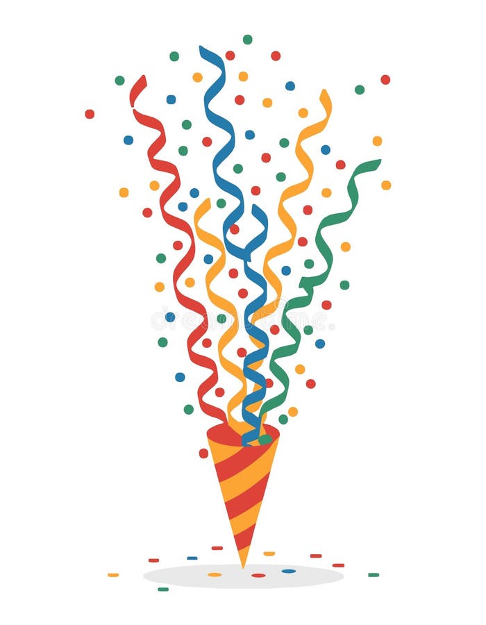 Party Popper Exploding Confetti Celebration Fun Occasion Stock ...