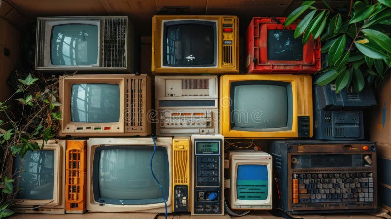 Recycling E-Waste: Cardboard Box of Old Computers and Gadgets for ...