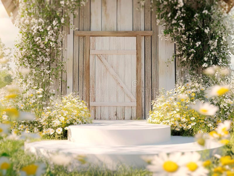 Image Depicts a Charming, Rustic Scene with an Old Barnshed Surrounded ...