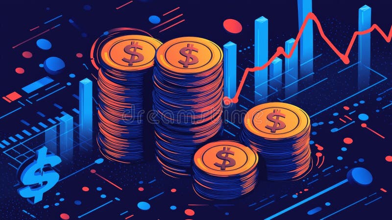 Money Growth Chart stock illustration. Illustration of investment ...