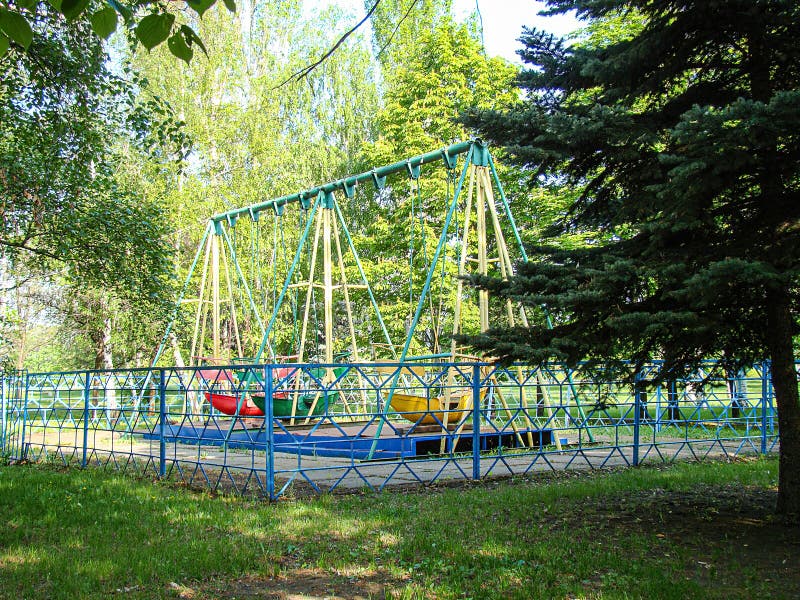 Image Depicts a Childs Playground Set, Including an Enclosed Structure ...