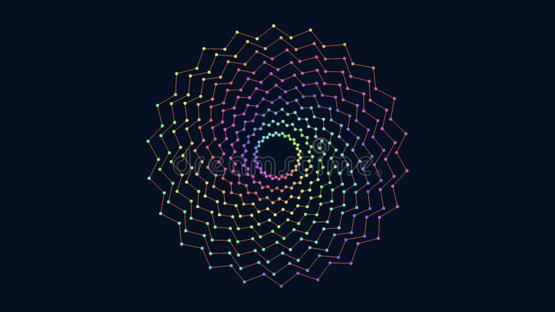Circular Pattern Lines and Dots Form Intriguing Design Stock Video ...