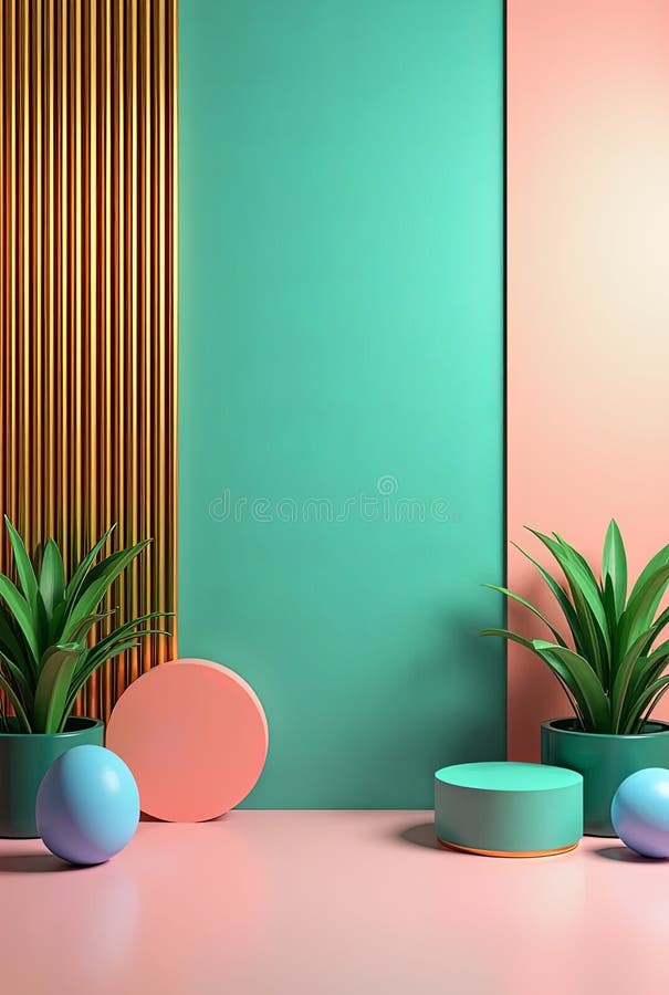 Minimalist Geometric Stage Design Decorative Setup Ideal for Staging ...