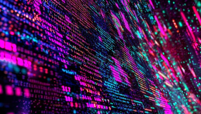 This Image Depicts a Close-up of Colorful Programming Code on a Dark ...