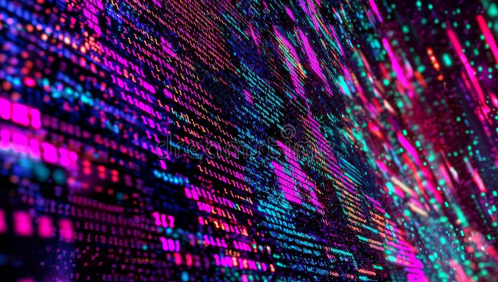 This Image Depicts a Close-up of Colorful Programming Code on a Dark ...