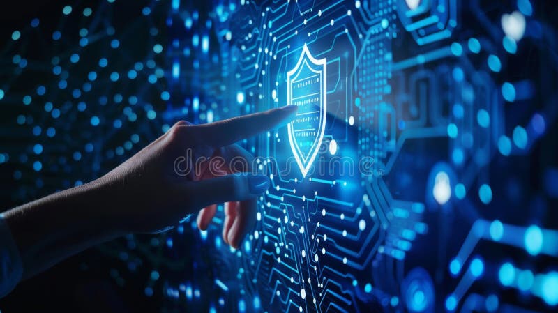 Cybersecurity Technology Interface, Generative AI Stock Image - Image ...