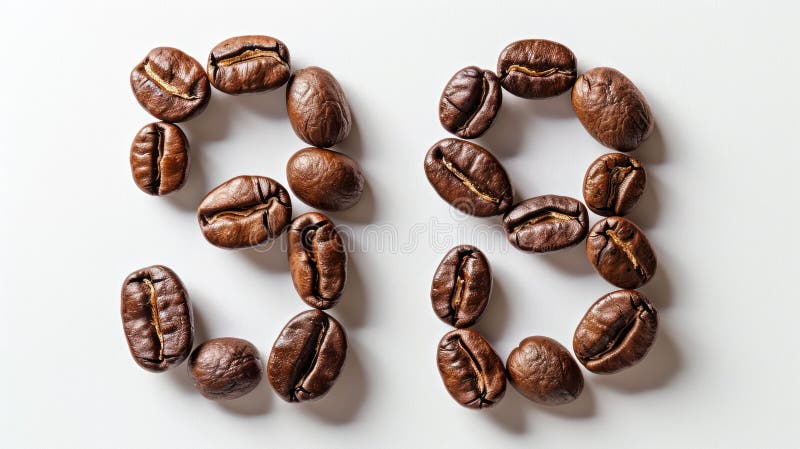 Coffee Bean Number on White Background Stock Illustration ...