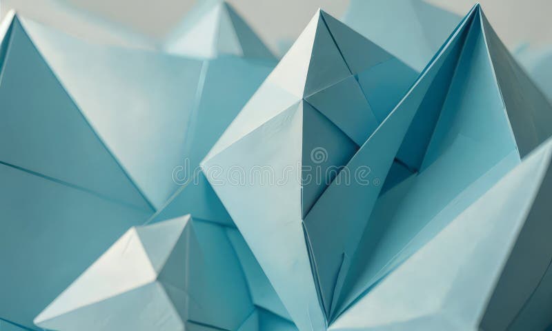 Close-up View Complex Origami Sculpture, Featuring Variety Geometric ...