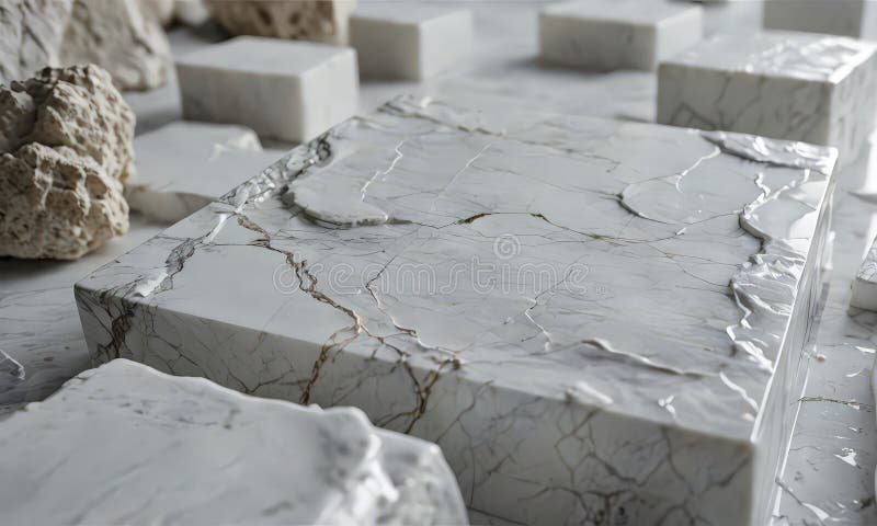 Close-up View Marble Surface with Textured, Cracked Appearance ...