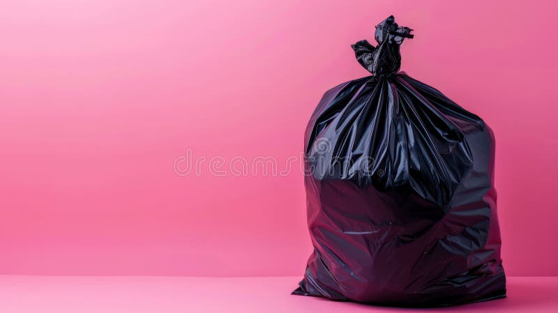 Trashy Pink Isolation: Close-up of Garbage Bag Stock Illustration ...