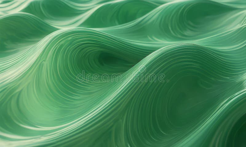 Close-up View Wavy, Green-colored Surface, Resembling the Surface Water ...
