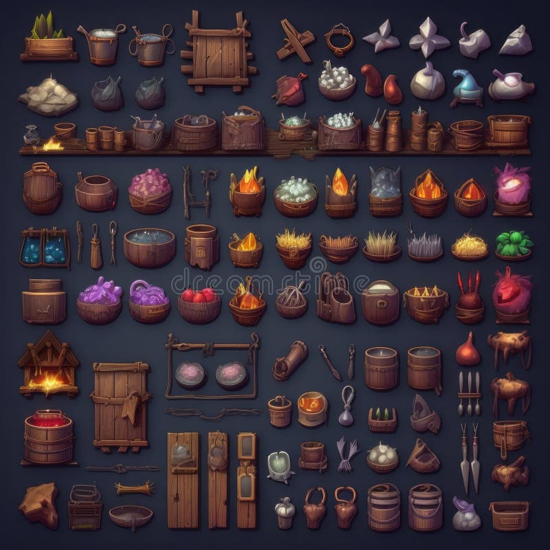 Item game 2d stock illustration. Illustration of items - 277822951