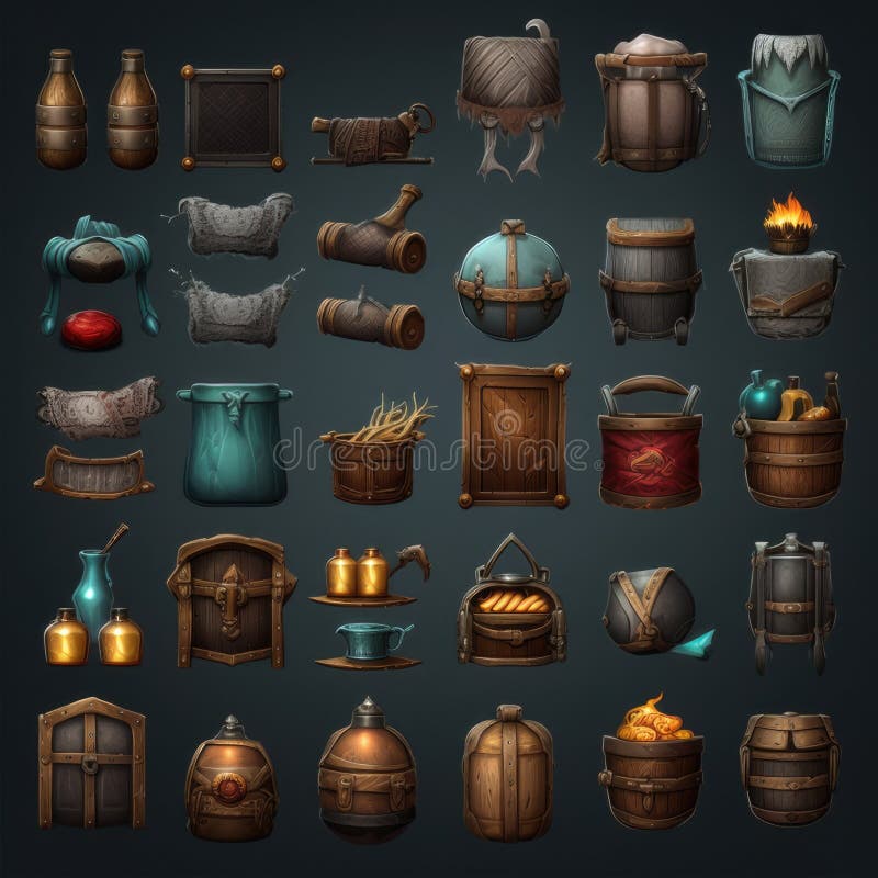 Item game 2d stock illustration. Illustration of collection - 277824251