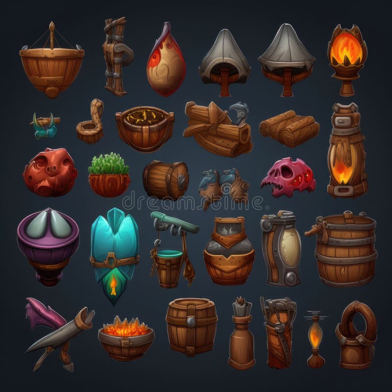 Item game 2d stock illustration. Illustration of excitement - 277824254