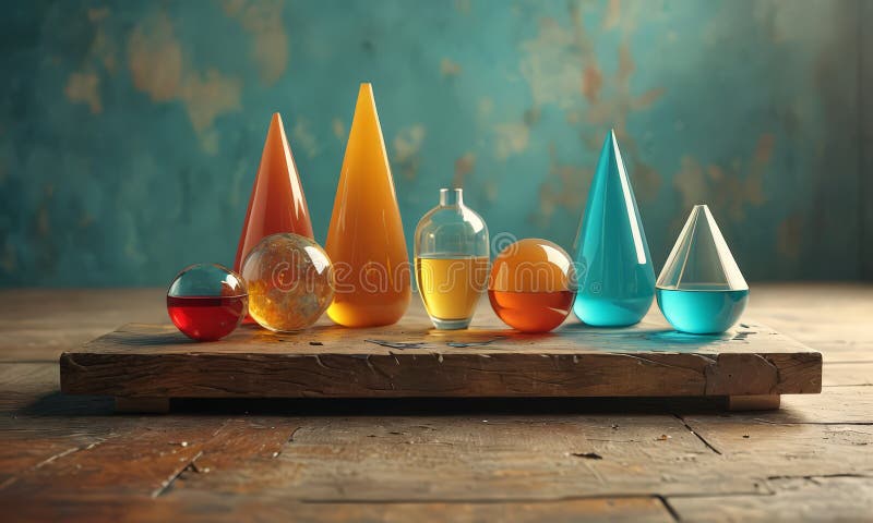 Composition from Color Glass Bottles Stock Photo - Image of stylish ...