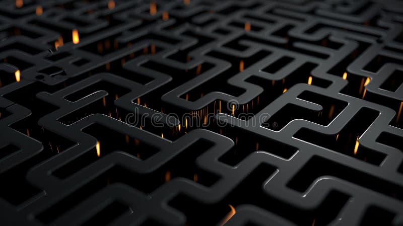 Labyrinthine Puzzle: a Challenging and Intricate Maze Stock ...