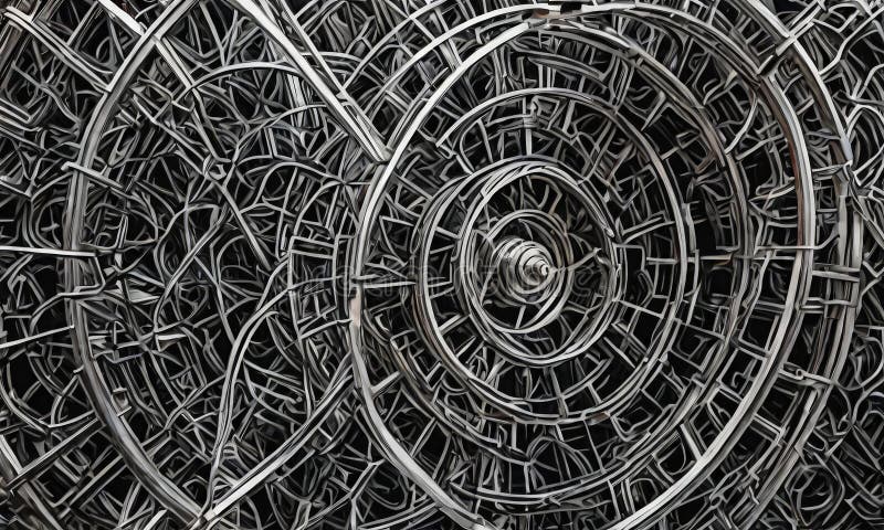 Spiral Metal Structure with Central Circular Element is Arranged in ...