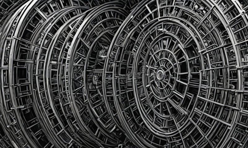 Complex Metal Lattice Structure, Composed Numerous Interconnected Rings ...