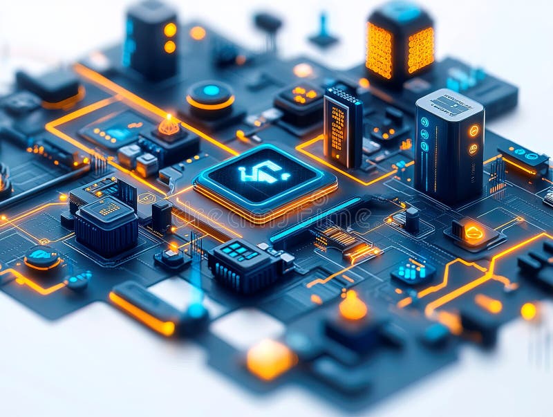 Image Depicts a Complex, Multi-layered CPU Structure in a Modern ...