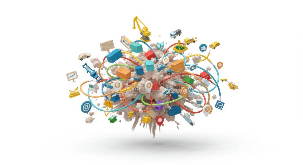 Global Logistics Network stock illustration. Illustration of organ ...