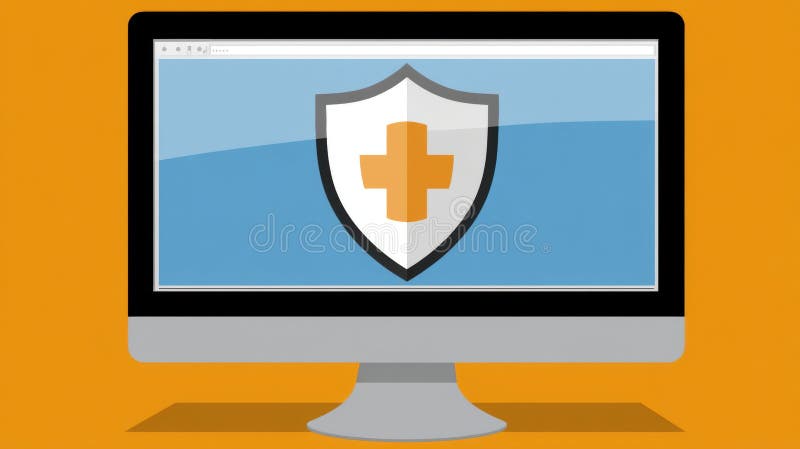 Online Health Security stock illustration. Illustration of risk - 374888992