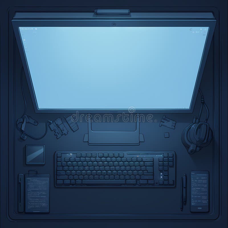 Computer Setup Illustration Stock Illustration - Illustration of setup ...
