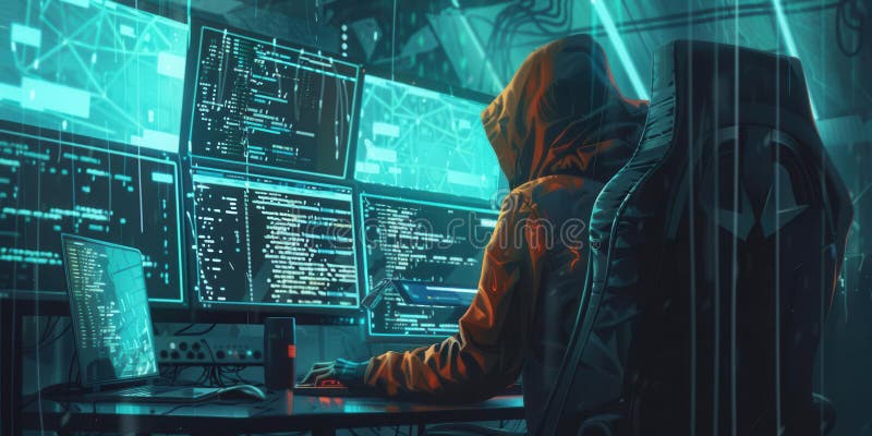 Cybersecurity Threat. Illustration of Hacking Concept Stock Photo ...