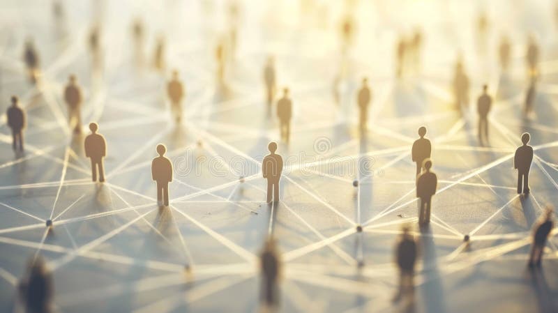 Connected Network of People in Soft Focus, Generative AI Stock Photo ...