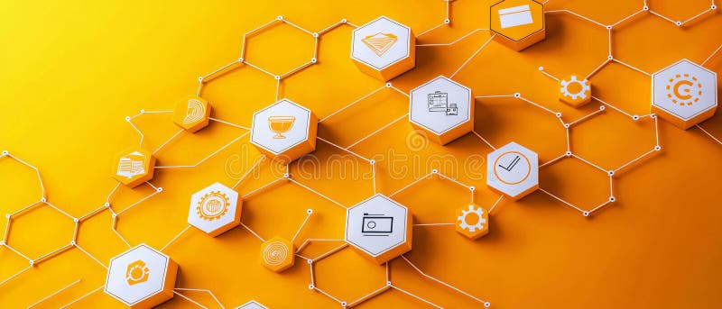 Connected Business Network Hexagon System Collaboration Stock ...