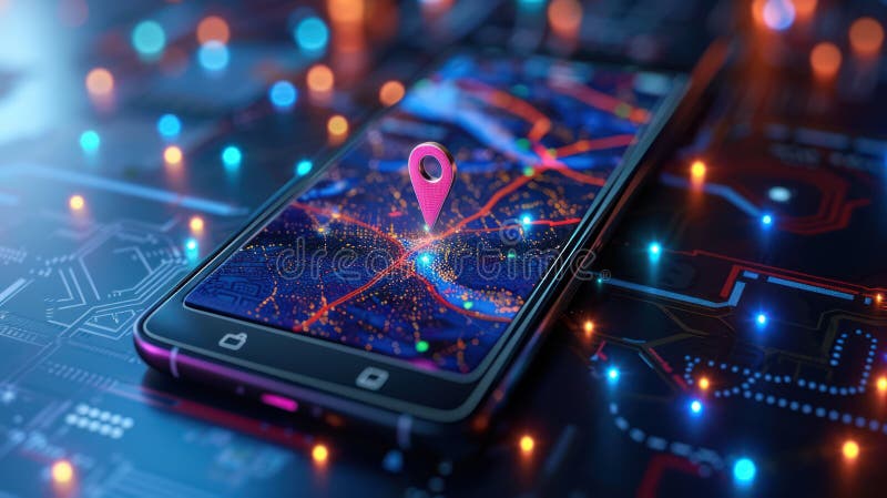 Smartphone GPS Navigation with Map Pins and Delivery Tracking - AI ...