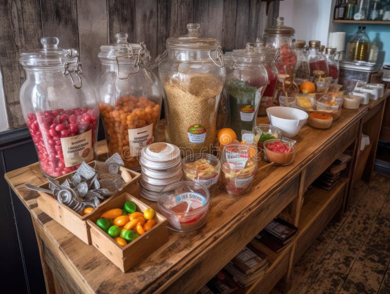 Ecofriendly Coffee Break with Prepacked Refreshments Stock Illustration ...