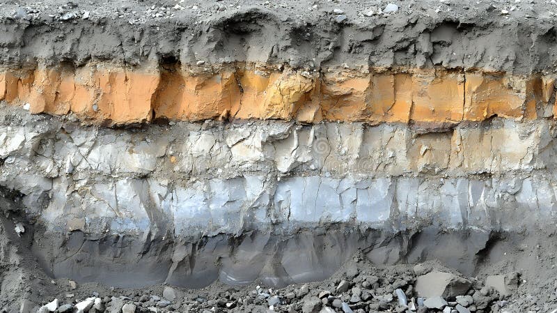 Stratified Soil Excavation Cross-Section Stock Illustration ...