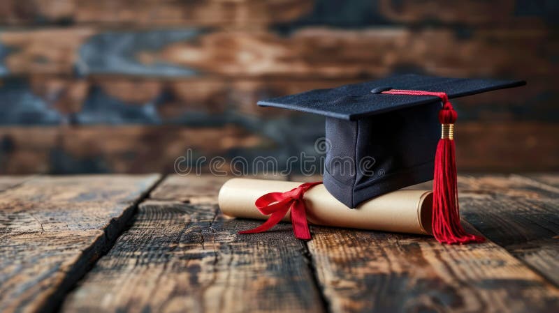 Graduation Success: Academic Hat and Certificate on Table Stock ...