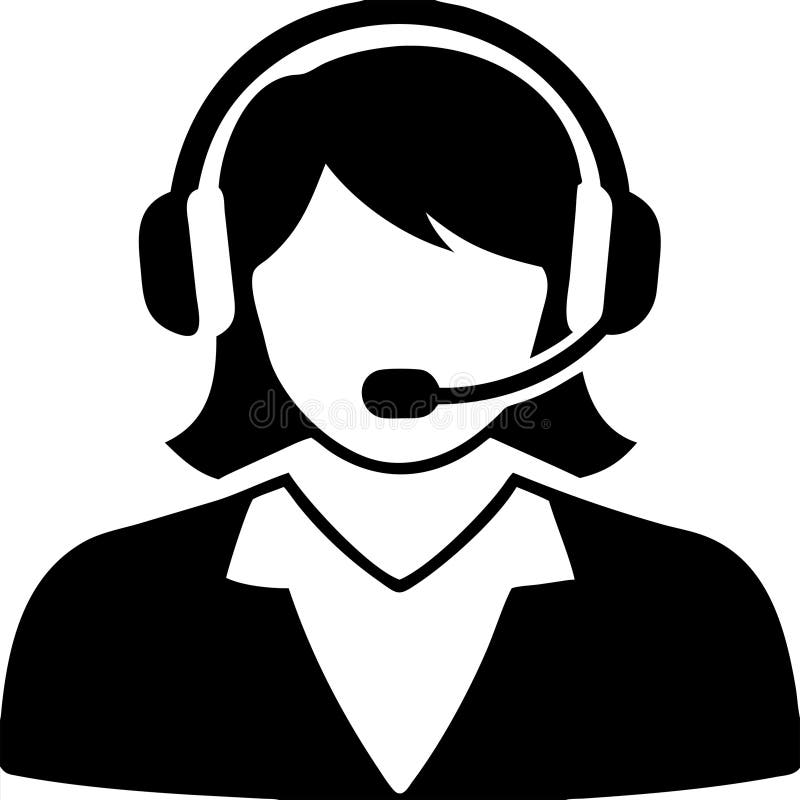 Customer Service Representative Vector Headset Support Symbol Stock ...