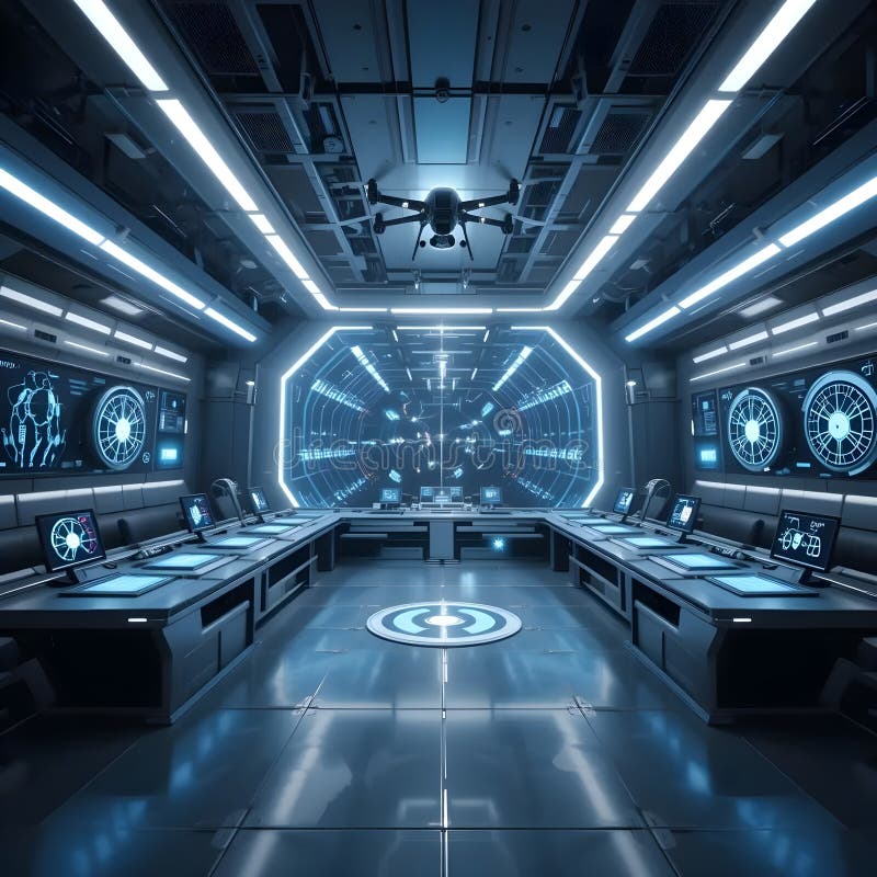 Futuristic Drone Command Center with Real-time Flight Projections ...
