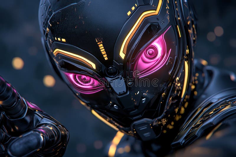 Cybernetic Sentinel: Futuristic Android with Advanced VR Technology and ...