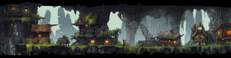 The Image Depicts a 2D Game Environment Stock Illustration ...