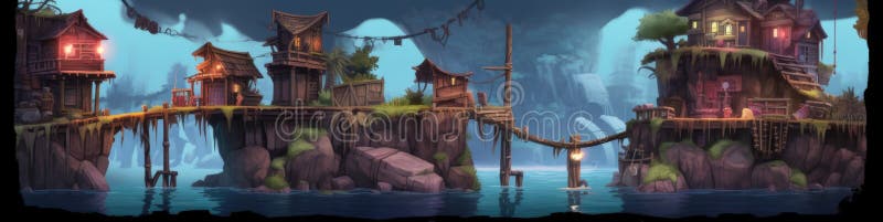 The Image Depicts a 2D Game Environment Stock Illustration ...