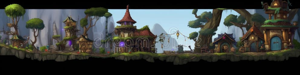 The Image Depicts a 2D Game Environment Stock Illustration ...