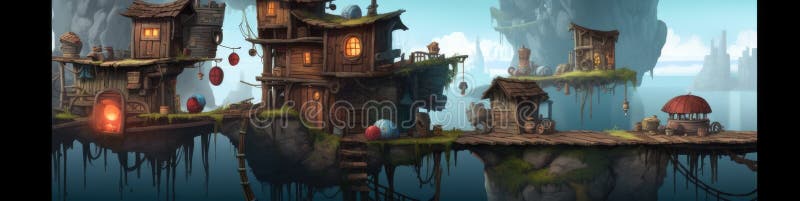 The Image Depicts a 2D Game Environment Stock Illustration ...